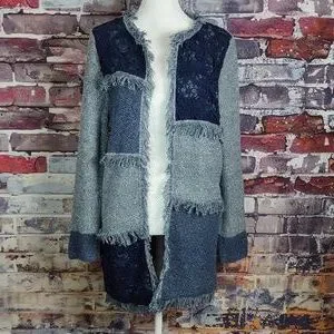 Chico's | Sweaters | Chicos Denalia Blocked Lace Cardigan Sweater ...